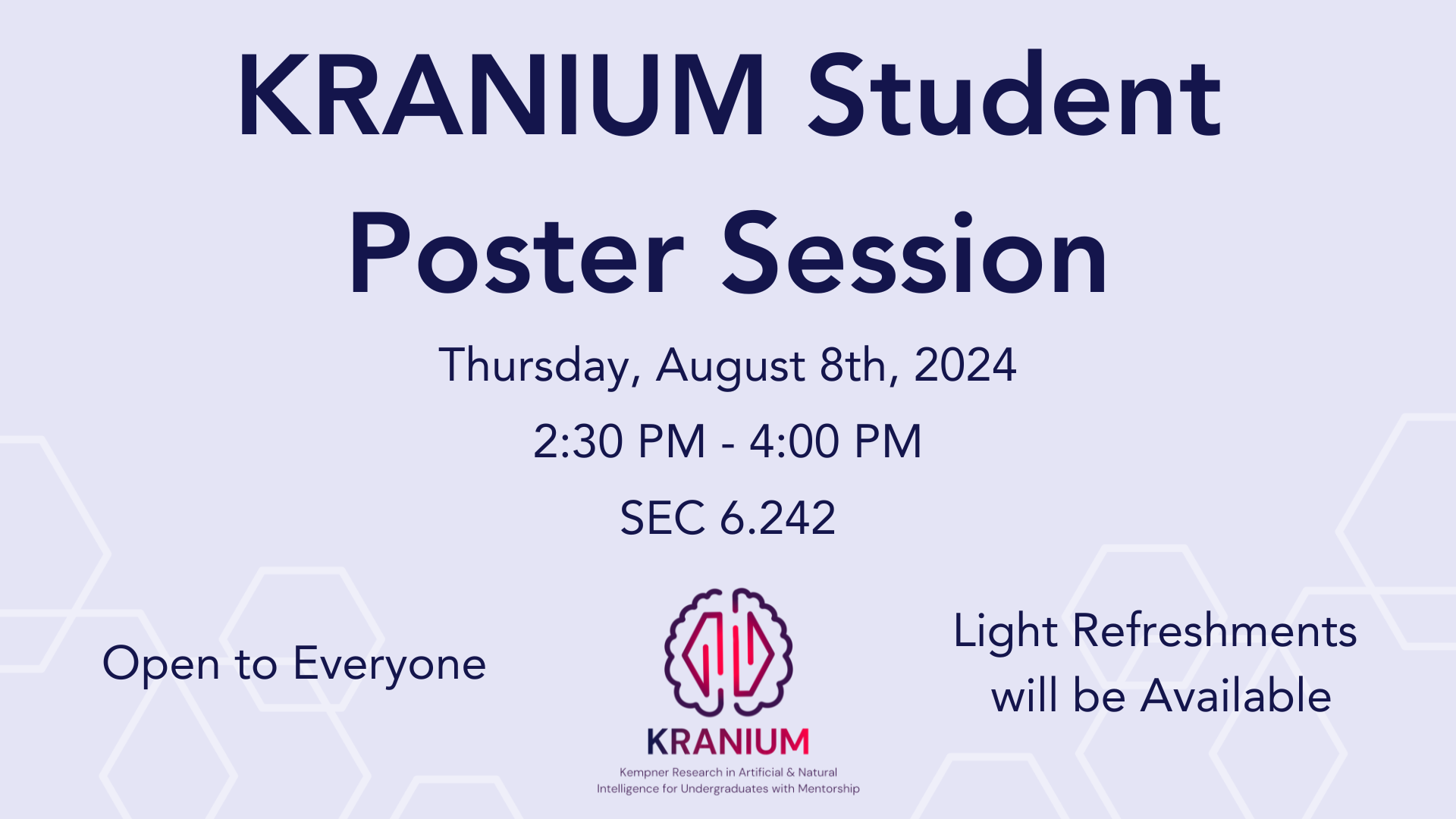 KRANIUM Student Poster Session (Open to Everyone) - Kempner Institute